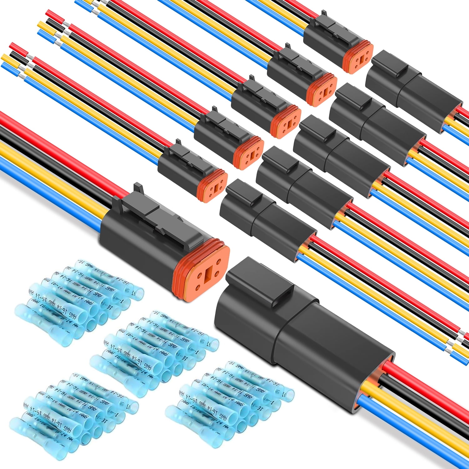 Nilight 4 Pin DT Connectors 16AWG 6 Kits Male and Female Electrical ...