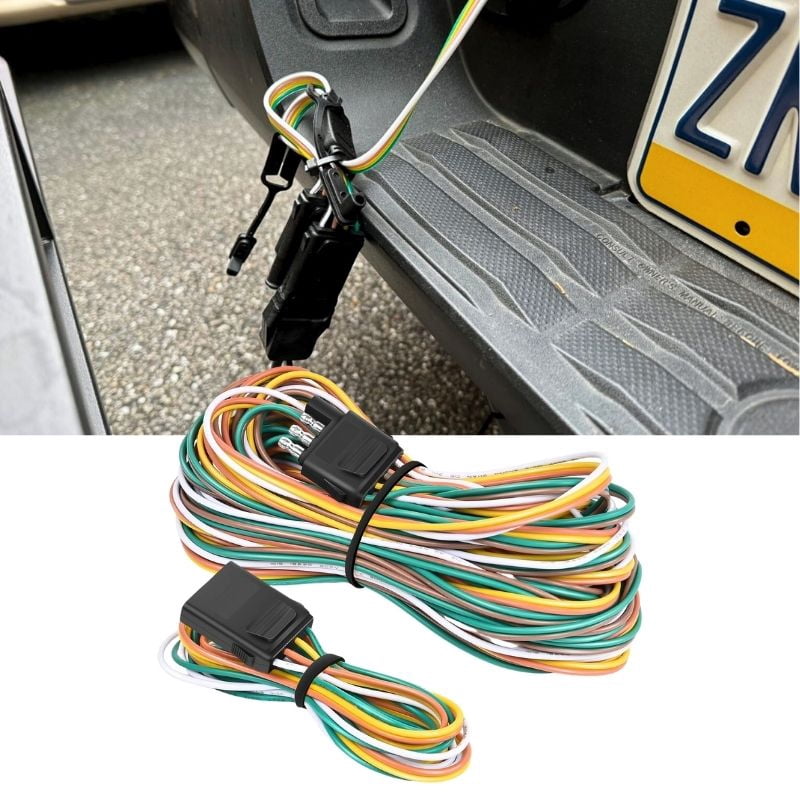 Nilight 4 Pin Flat Trailer Wiring Harness Kit, 25ft Male + 4ft Female ...