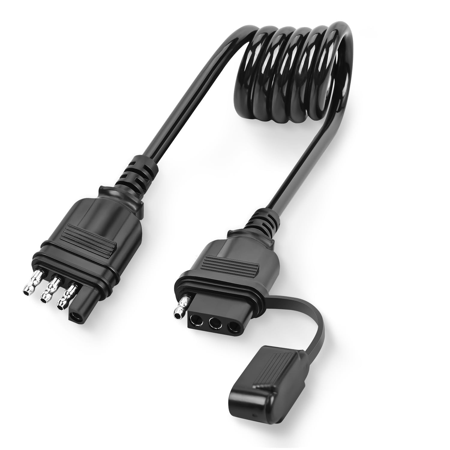Nilight 4 Way Flat Trailer Coiled Extension Cable 3 Feet Heavy Duty ...