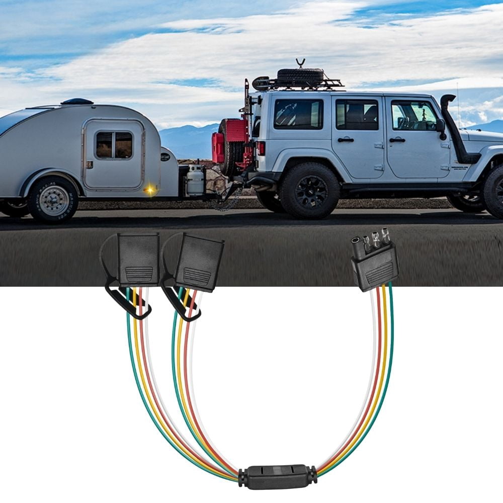 Nilight 4 Way Flat Trailer Y-Splitter Plug & Play Extension Harness ...