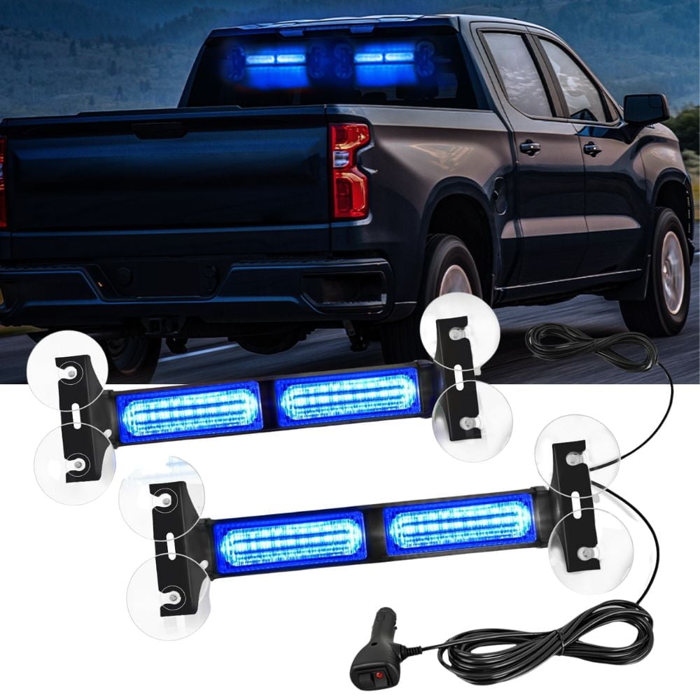 Nilight 40LED Blue Emergency Strobe Advisor Light Bar with Suction Cups ...