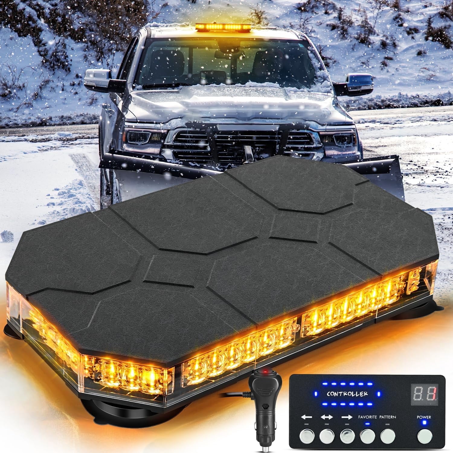 Nilight 42 Led Roof Top Strobe Lights Hazard Emergency Safety Warning ...