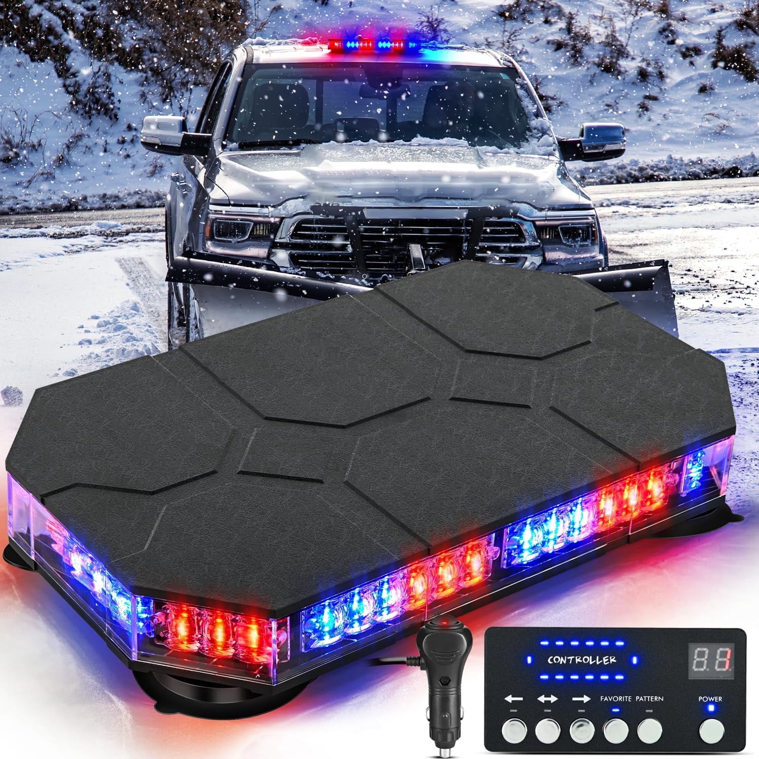 Nilight 42 Led Roof Top Strobe Lights Hazard Emergency Safety Warning ...