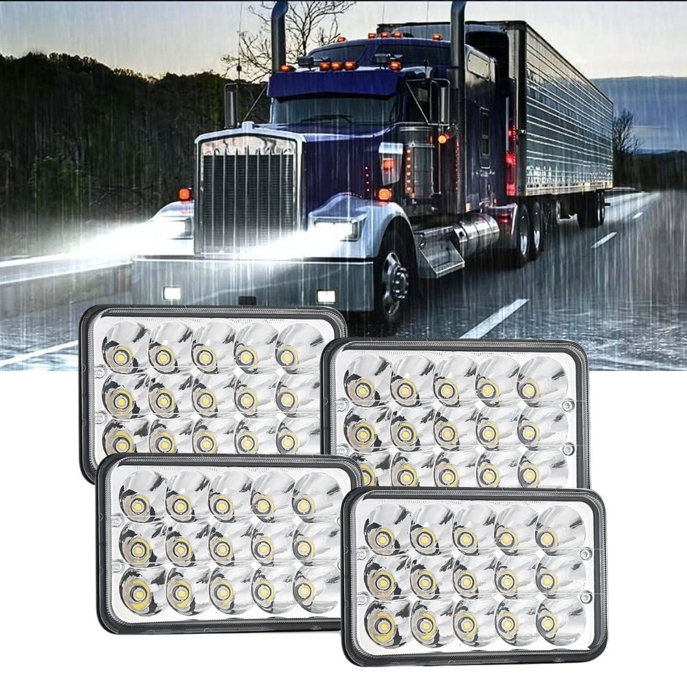Nilight 4x6inch Led Headlights 45W Hi/Lo Sealed Beam Rectangular ...