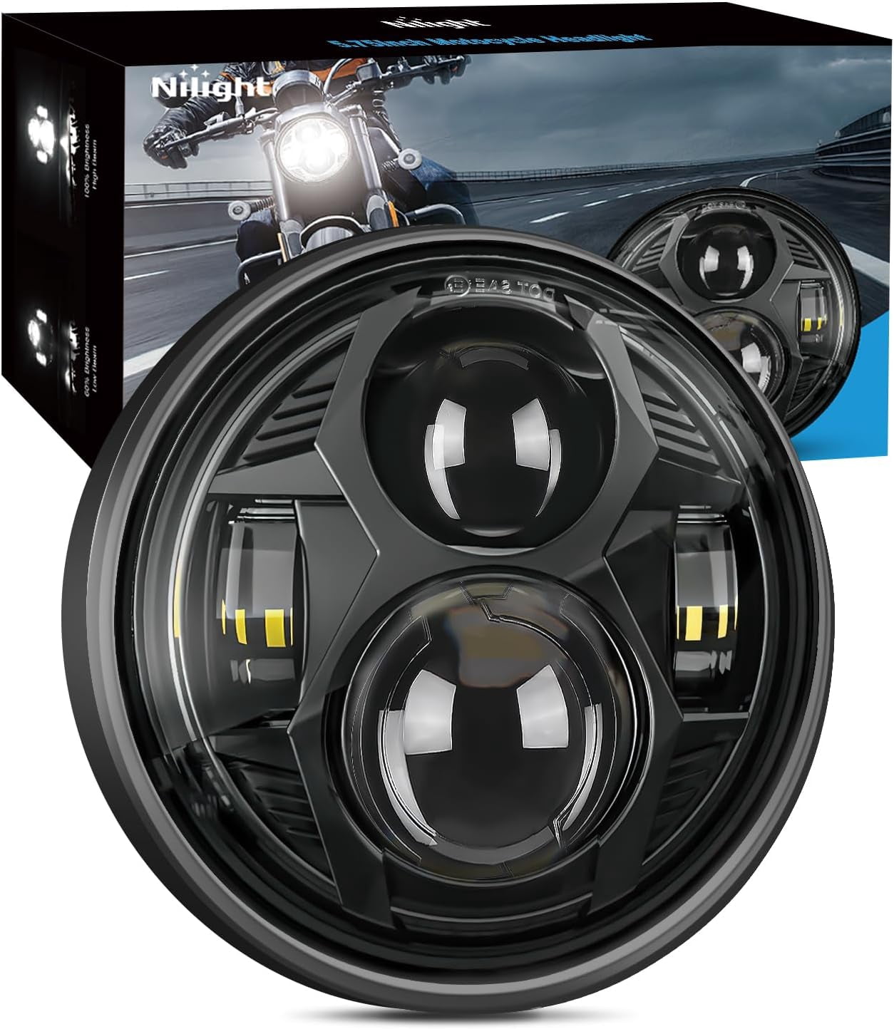 Nilight 5-3/4 5.75 inch Motorcycles Led Headlight Compatible with ...