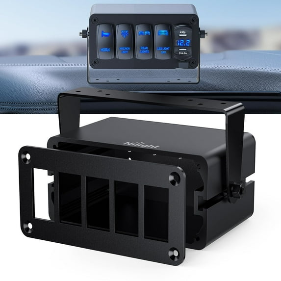 Nilight 5 Gang Rocker Switch Box 5 Holes Panel Detachable Installation ...
