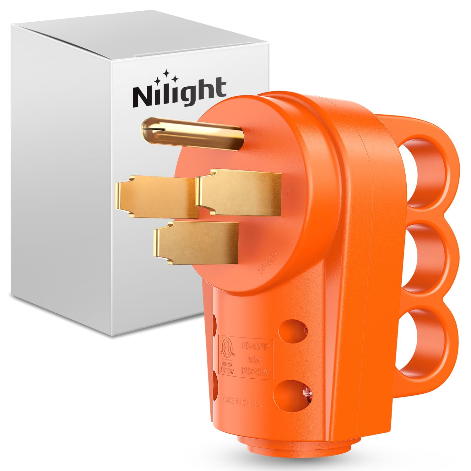 Nilight 50 Amp RV Replacement Plug 125/250 Volt Heavy Duty Male Plug ...