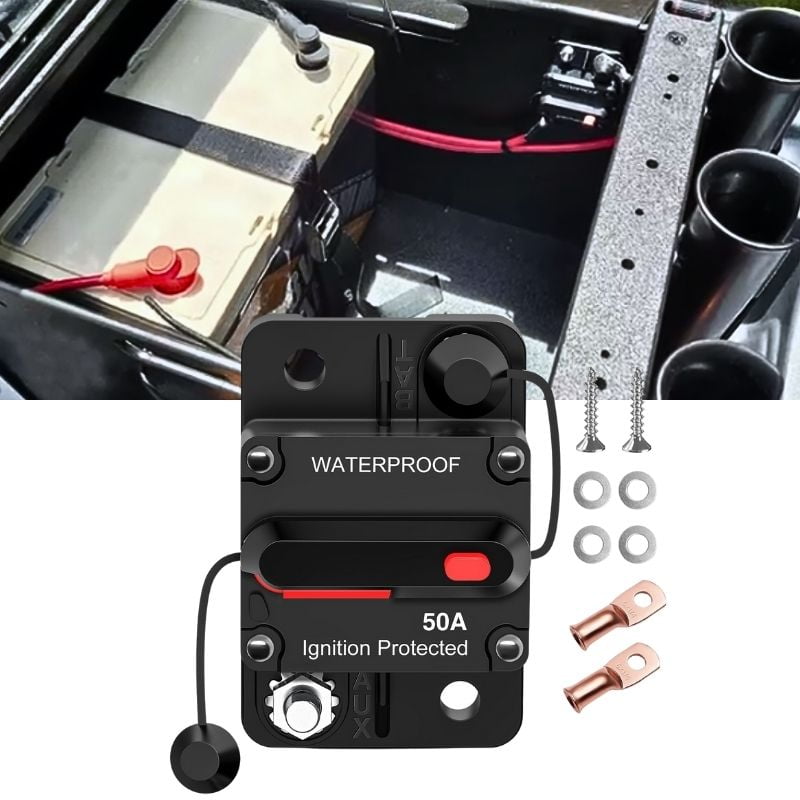 50 Amp Circuit Breaker with Manual Reset for Car Audio/RV Solar/Boat ...