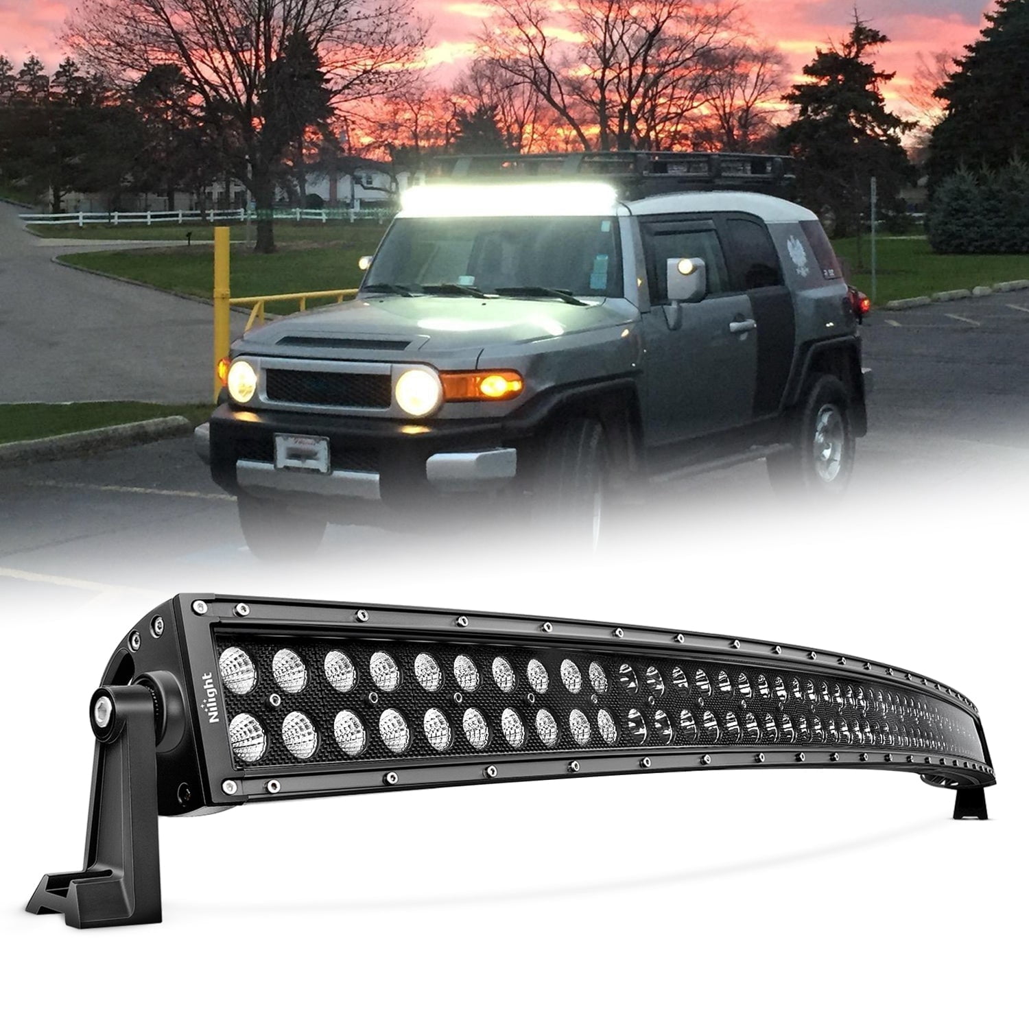 Nilight 50inch 288W Curved Work Driving Fog Lamp 12V Led Light Bar ...