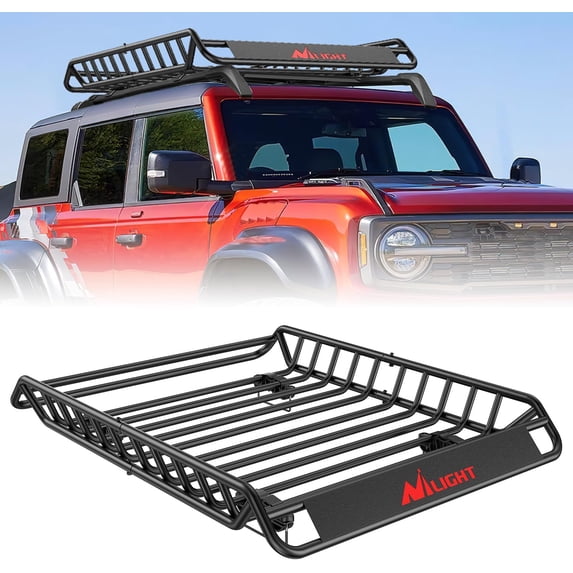 Nilight 51" X 36" X 5" Universal Roof Rack Cargo Basket Heavy-Duty ...