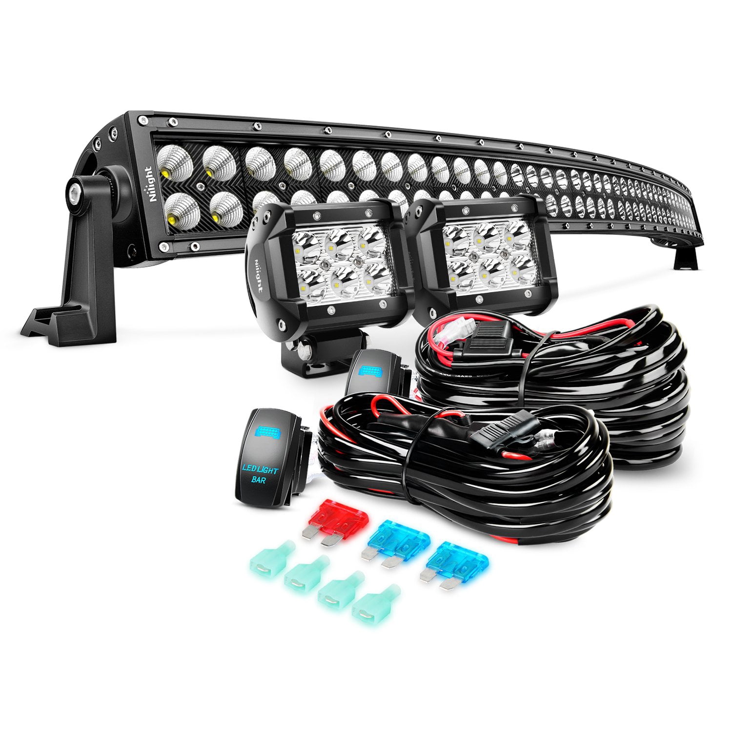 Nilight 54 Inch 312 W Black Curved Work Light Bar Spot Flood Combo LED ...