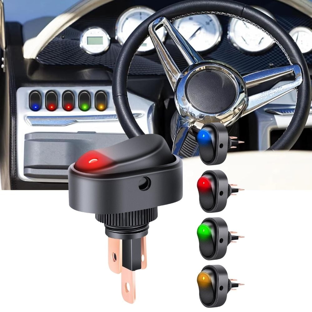 Nilight 5Pcs Led Lighted Rocker Switch 12V Illuminated on off Toggle ...