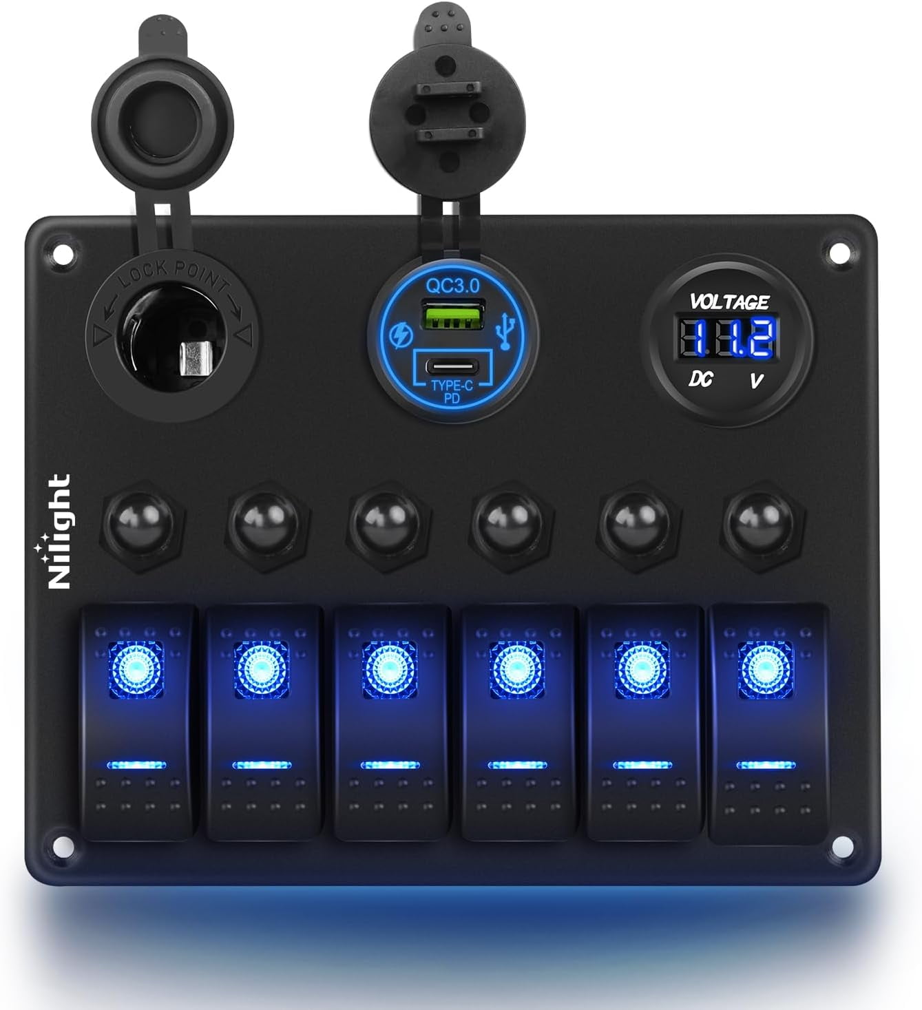 Free Shipping! Nilight 6 Gang Rocker Switch Panel Waterproof Pre-Wired ...