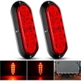 Nilight 6" Oval Red LED Trailer Tail 2PCS 10 LED Waterproof Stop Brake ...