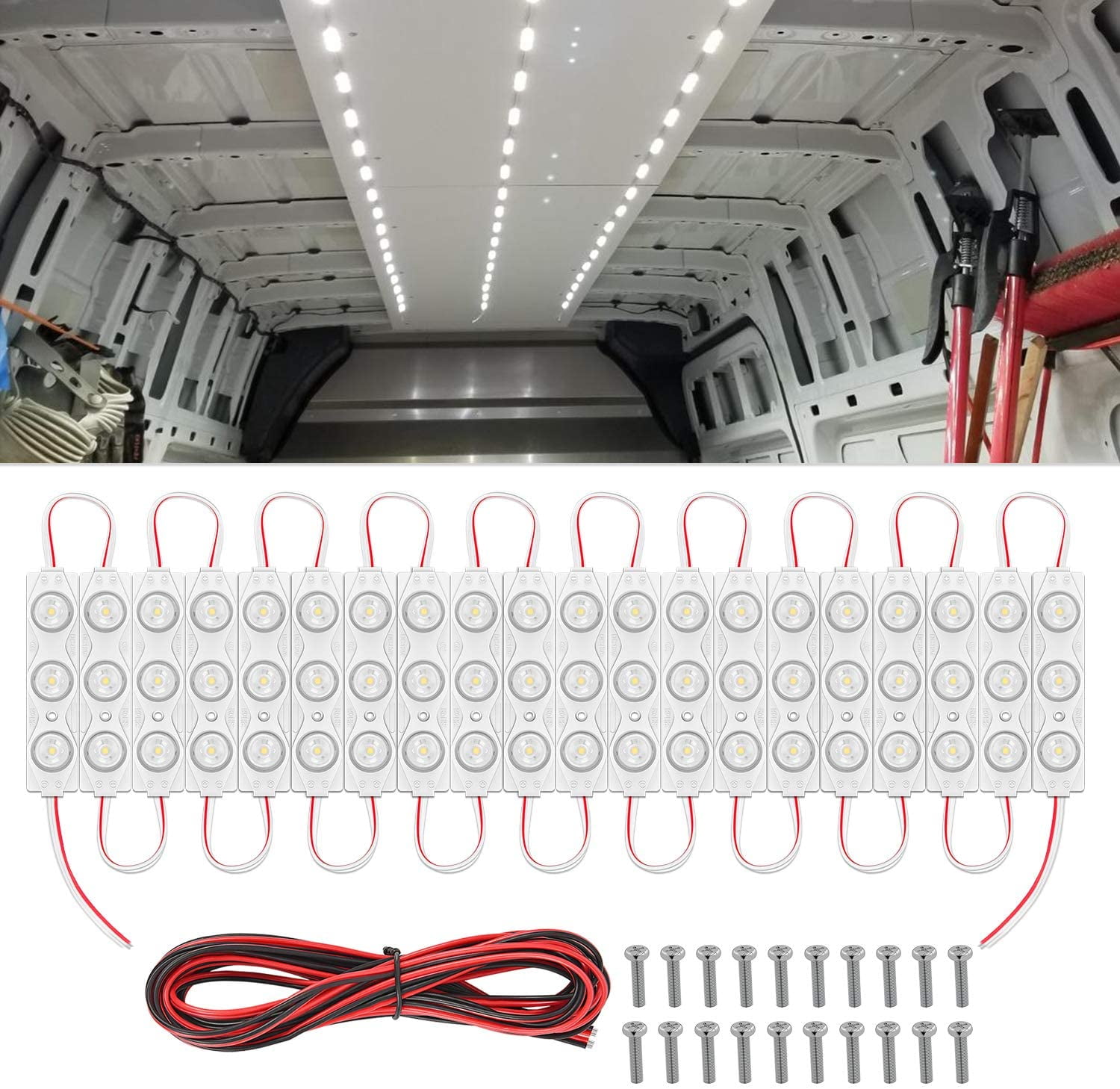 Nilight 60Leds Van Interior Light Kits 12V White Led Ceiling Lighting ...