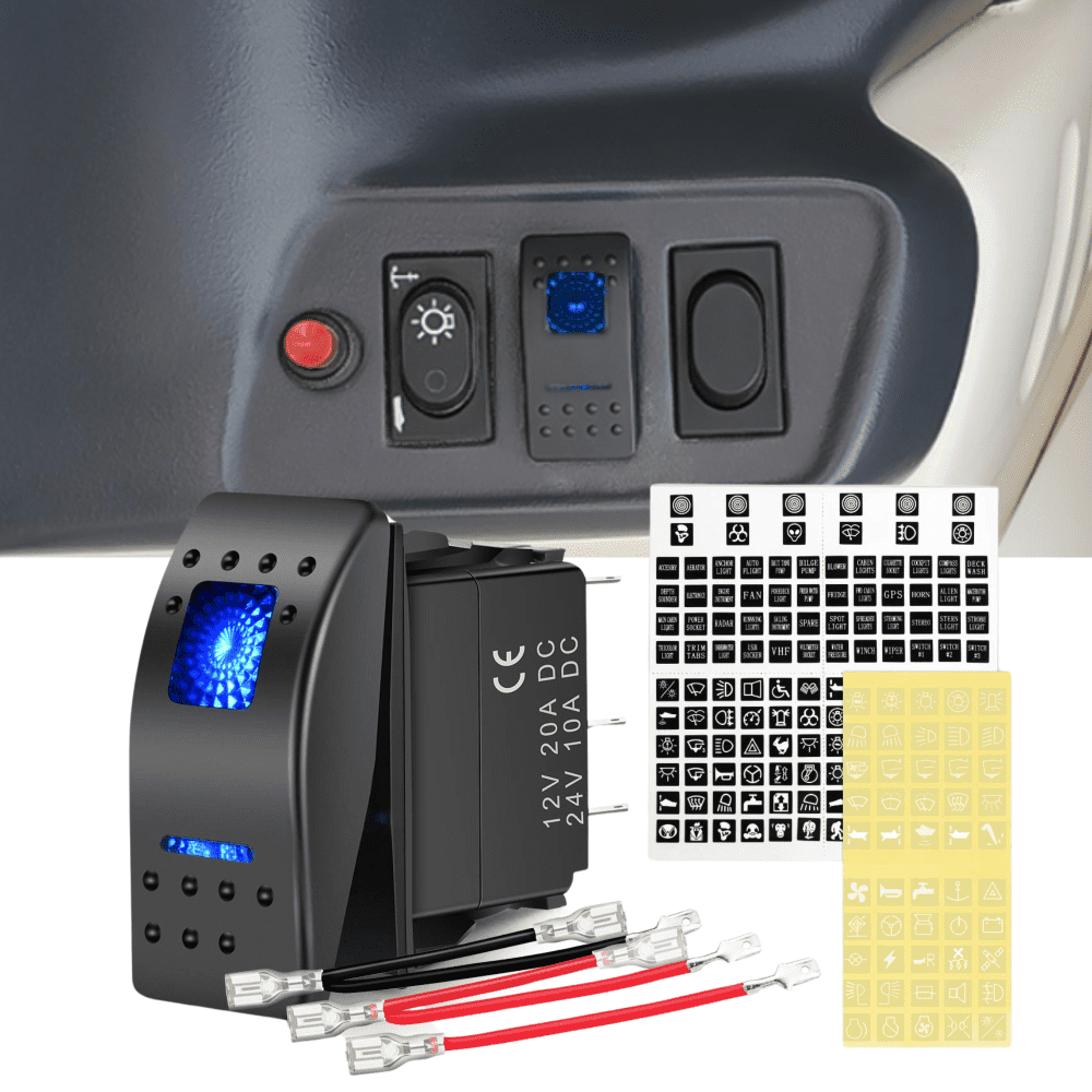 Nilight 6Pcs 5Pin Rocker Switch 20A/12V 10A/24V on/off Switch with ...