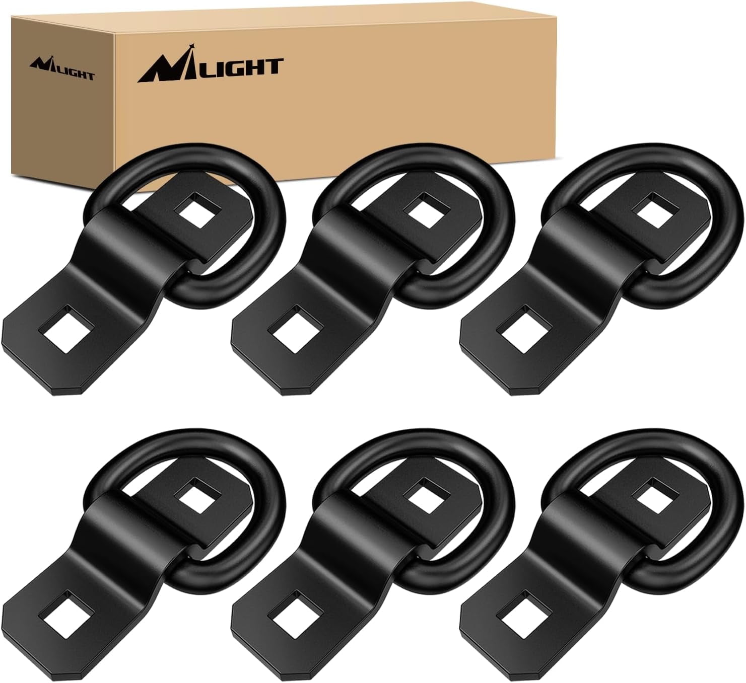 Nilight 6Pcs 3/8” D-Rings Heavy Duty Truck Tie Down Anchors Steel 6000 ...
