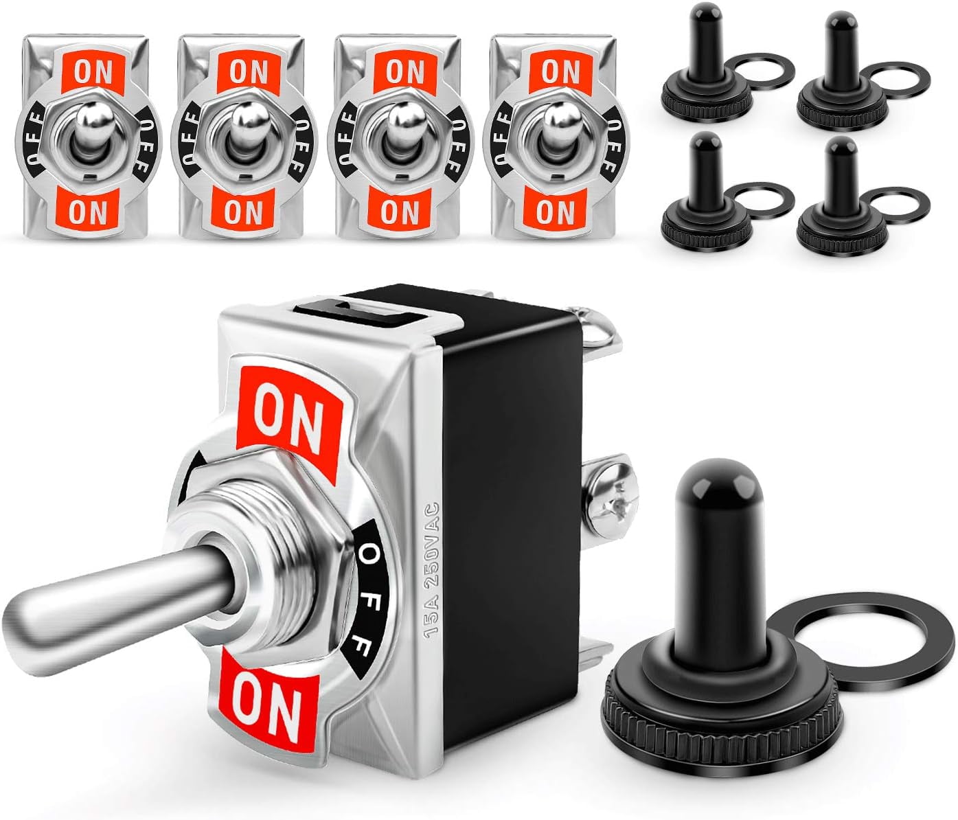 Nilight 6Pin Heavy Duty Rocker Toggle 15A 250V 20A 125V DPDT 6 Pin ON ...