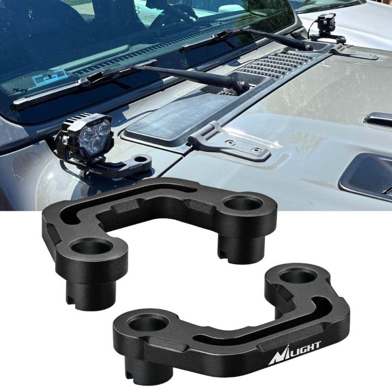 Nilight 7.3" Light Mounting Bracket Hood Cowl Mount Brackets for Front ...