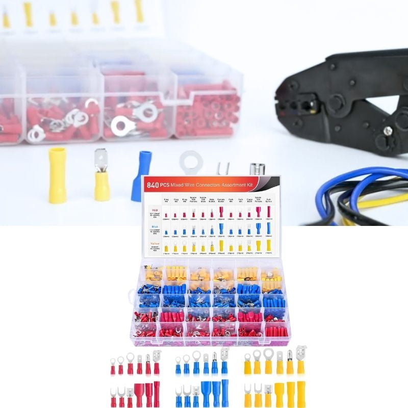 840PCS Electrical Wire Connectors,Insulated Wire Crimp Terminals,Mixed ...