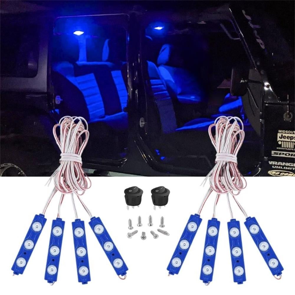 Nilight 8Pcs Truck Pickup Bed Light 24Led Blue Cargo Rock Lighting Kits ...