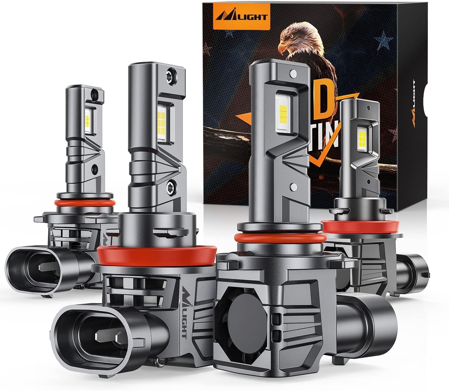 Nilight 9005/HB3 H11/H9/H8 LED Bulbs Wireless LED Driving Lights Combo ...