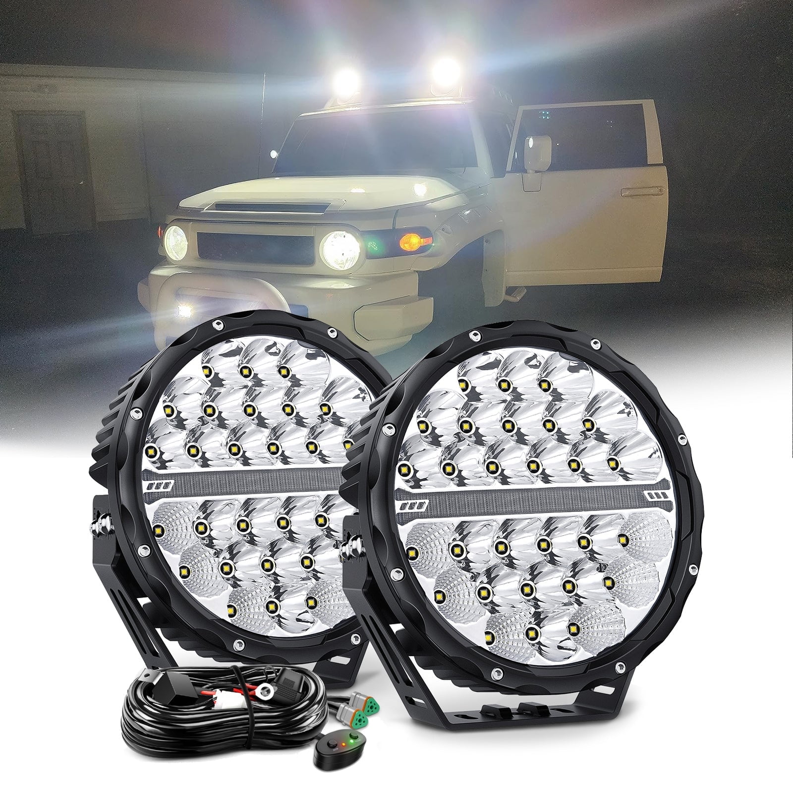 Nilight 9inch Round Offroad Led Driving Lights with DRL 2Pcs 140W ...
