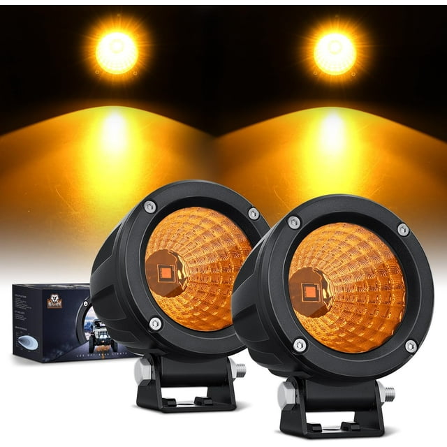 Nilight Amber Led Light Pods 2PCS 3Inch Flood Round Led Offroad Fog ...
