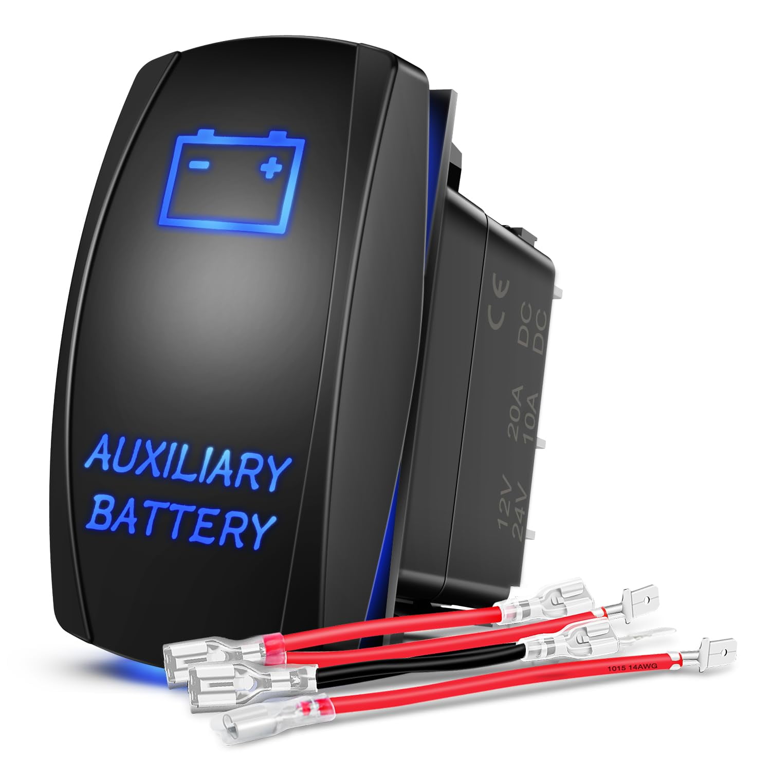 Nilight Auxiliary Battery Rocker Switch Led Light Bar 5 Pin Laser On ...