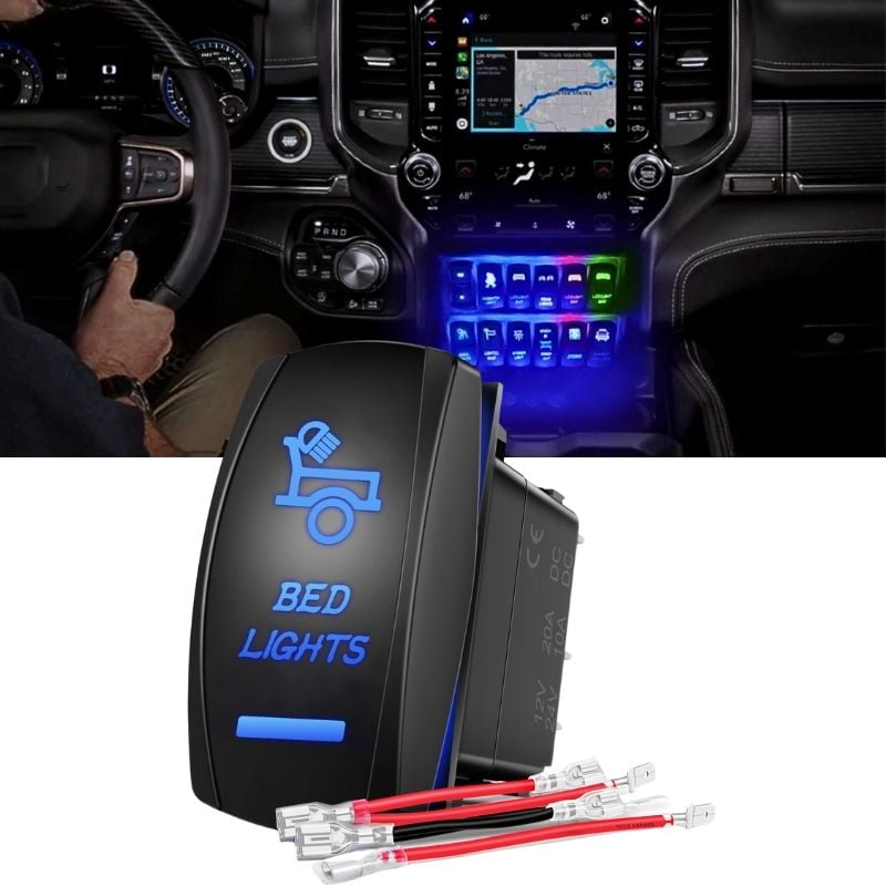 LED Light Bar Switch ON/Off 5 Pin Laser Marine Rocker Switch Waterproof ...