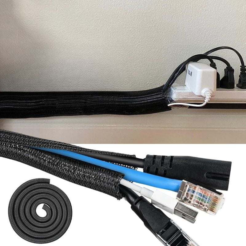 Nilight Cable Sleeve, 10ft-1/2inch Cord Management Sleeves, Braided ...