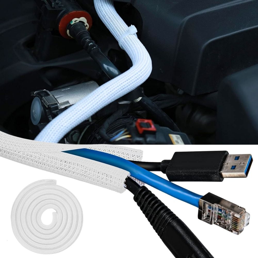 Nilight Cable Sleeve, 25ft-1/2inch Cord Management Sleeves, Braided ...