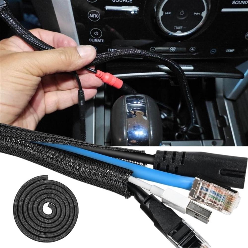 Nilight Cable Sleeve, 25Ft-1/2" Cord Management Braided Sleeves, Split ...