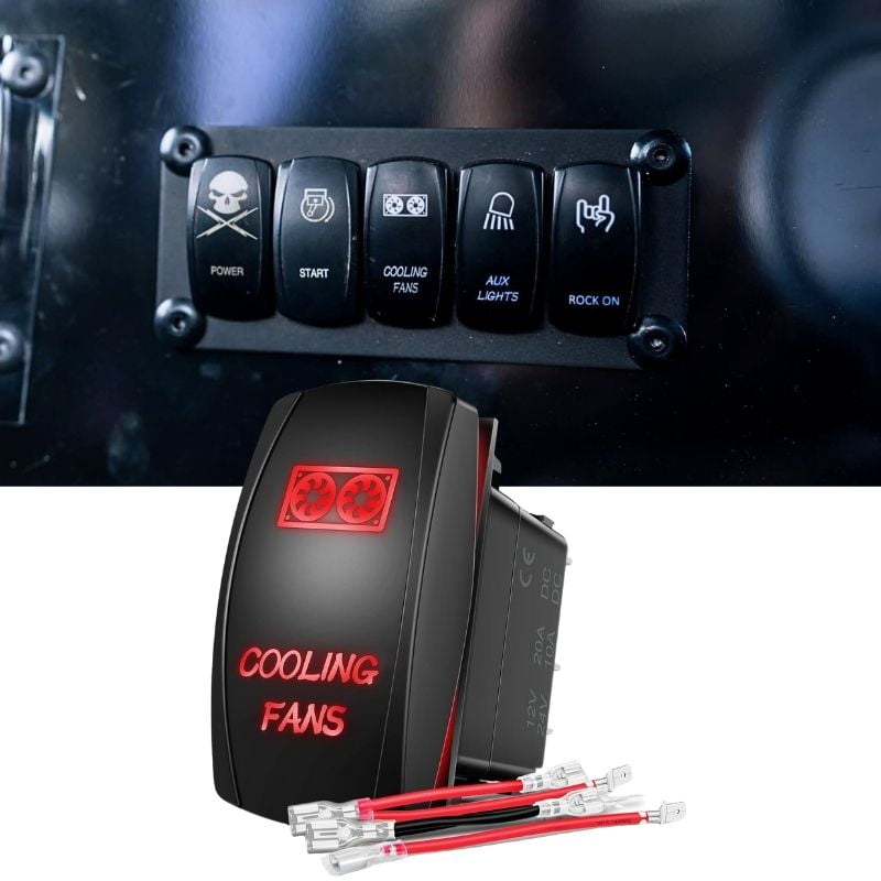 Nilight Cooling Fans Rocker Switch Led Light Bar Switch 5Pin Laser on ...