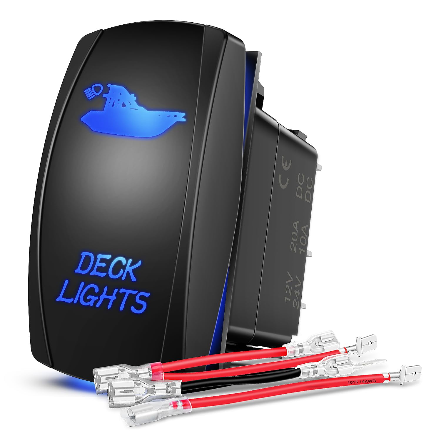 Nilight Deck Lights Rocker Switch Led Light Bar 5 Pin Laser On Off SPST ...