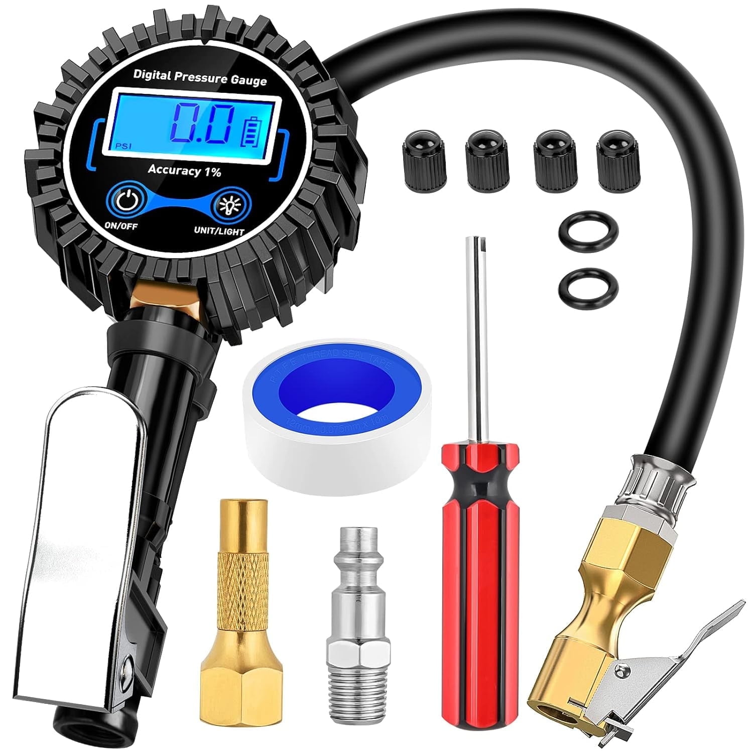Nilight Digital Tire Inflator Deflator with Pressure Gauge 250 PSI Air ...