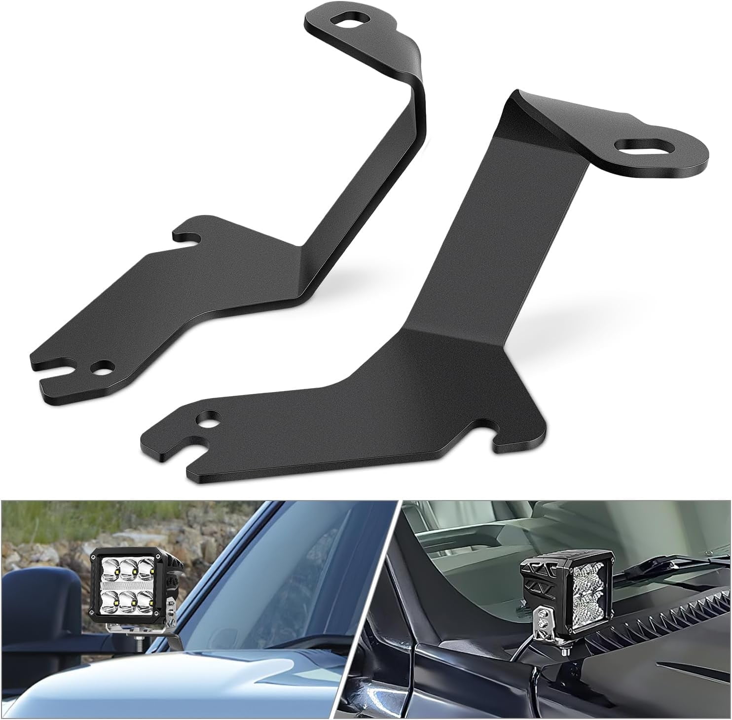 Nilight Ditch Light Brackets Hood Hinges Mount Bracket Kit for ...