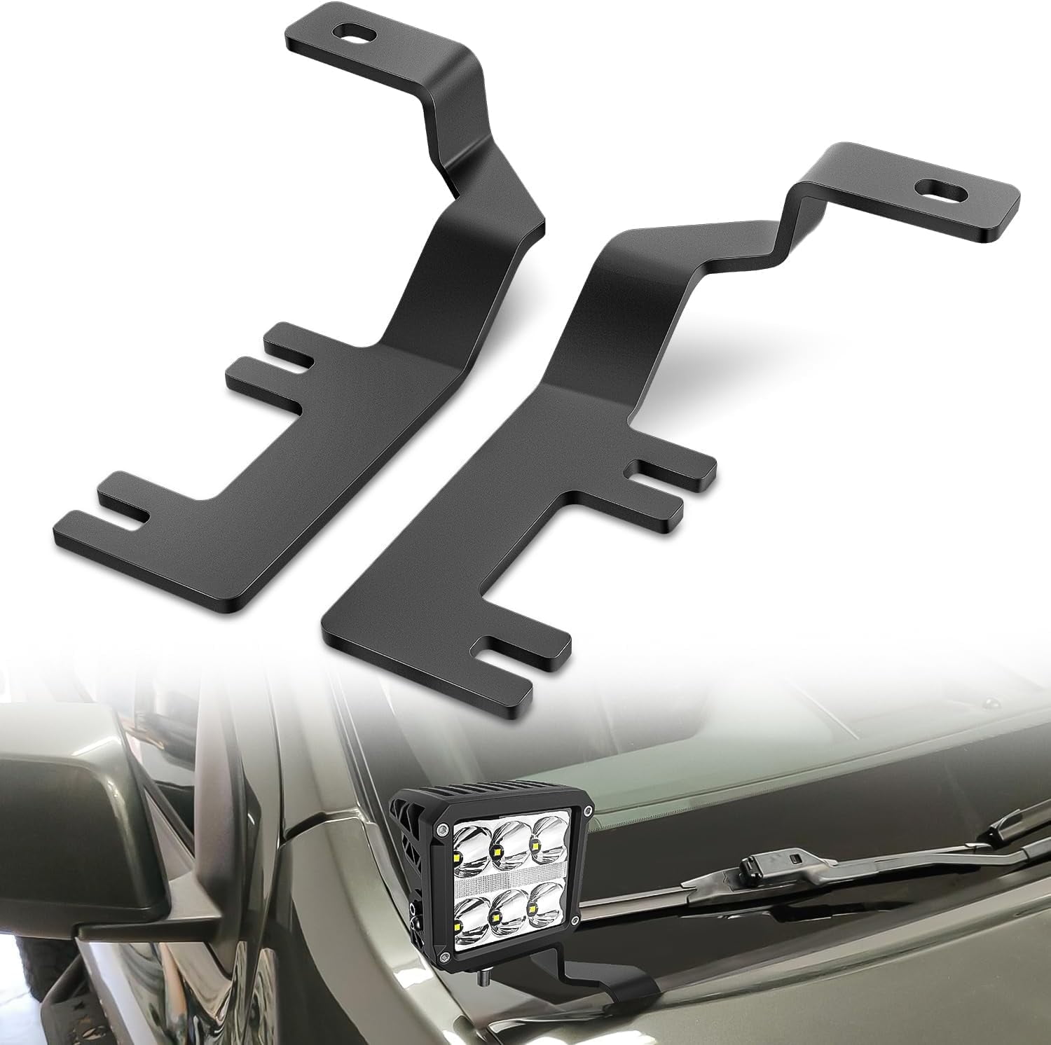 Nilight Ditch Light Brackets Hood Hinges Mount Bracket Kit for ...
