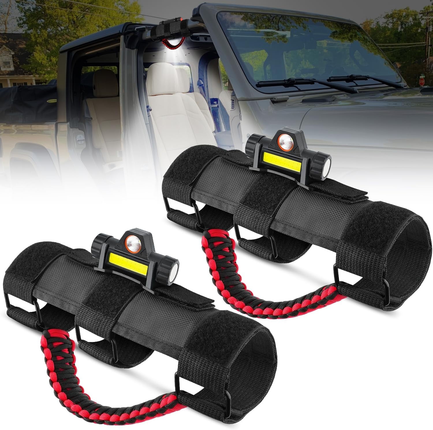 Nilight Dome Light w/Grab Handle Universal 2”- 4” Roll Bar Mount LED ...
