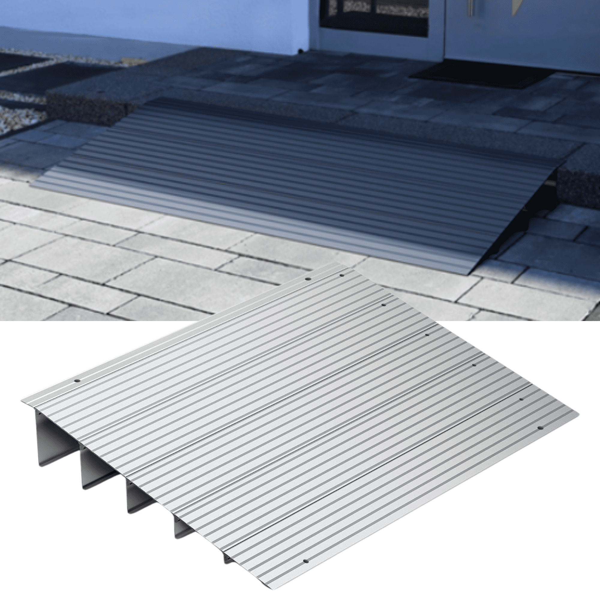 Nilight 5" Door Threshold Ramp,Non-Slip Aluminum Folding Handicap Ramp ...