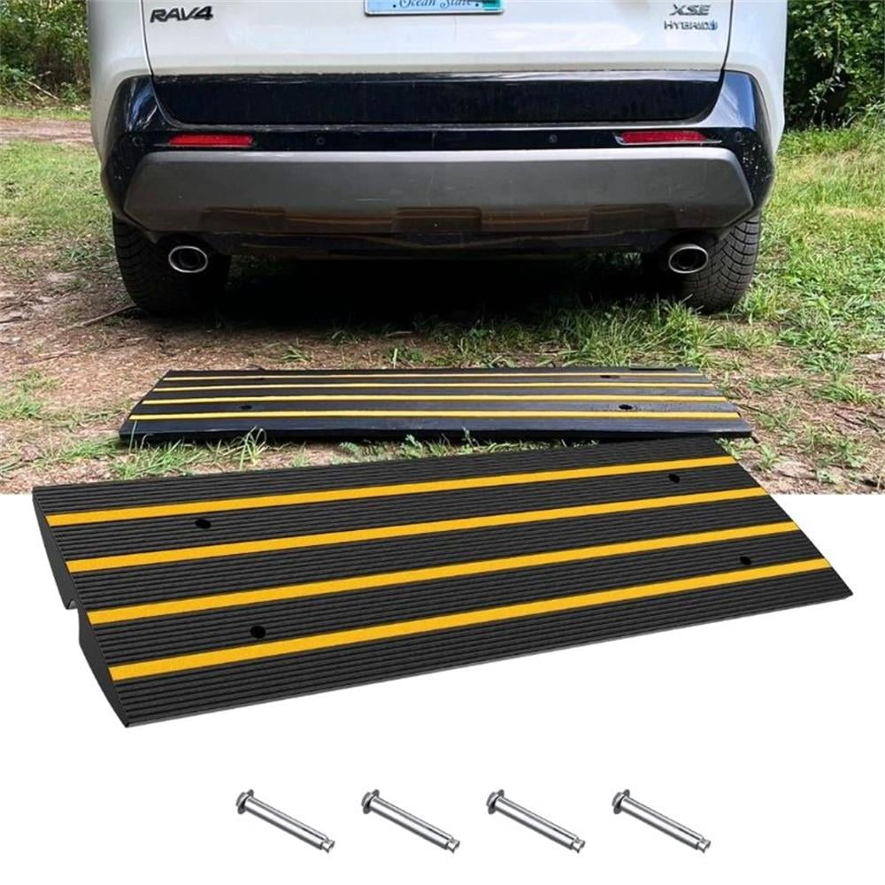 Car Driveway Rubber Curb Ramps Heavy Duty Capacity Threshold Ramp 2.6 ...
