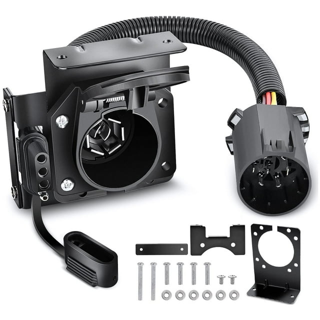 Nilight Dual Output Vehicle Side 7 Way RV Blade and 4 Way Flat Wiring ...