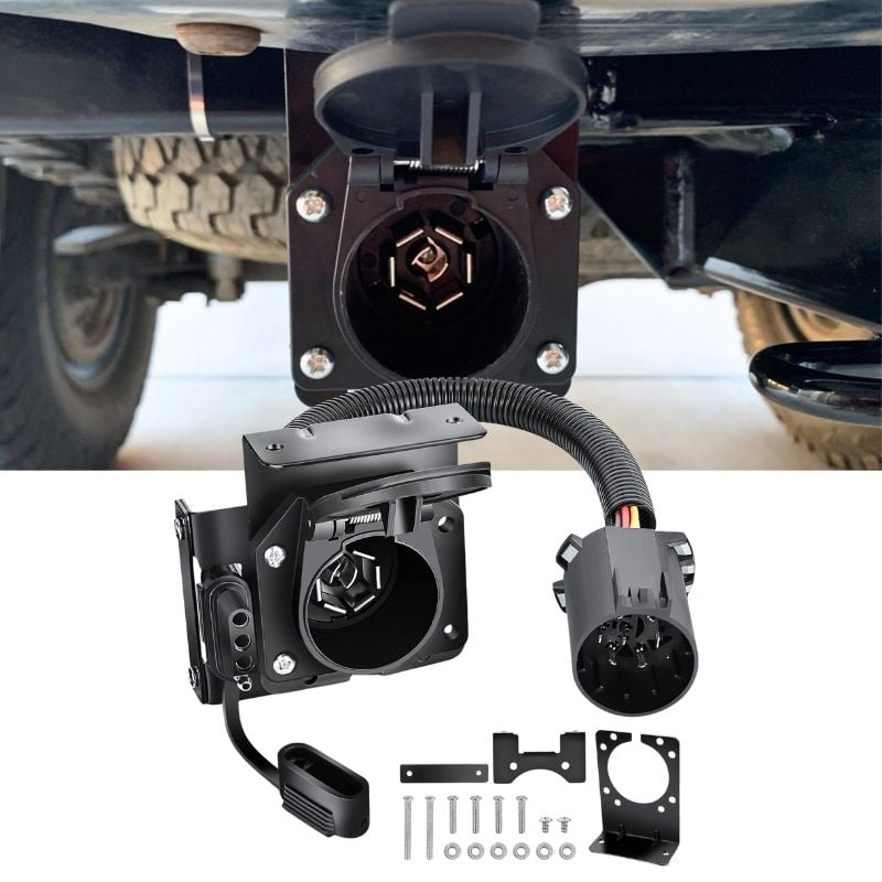 Nilight Dual Output Vehicle Side 7 Way RV Blade and 4 Way Flat Wiring ...