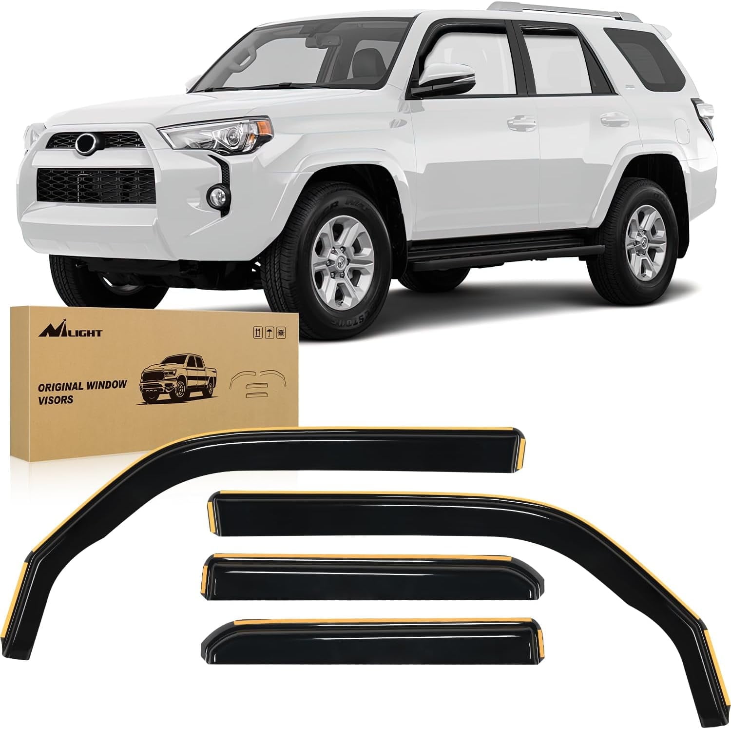 Nilight Durable Rain Guards for Toyota 4Runner 2010 2011 2012 2013 2014 ...