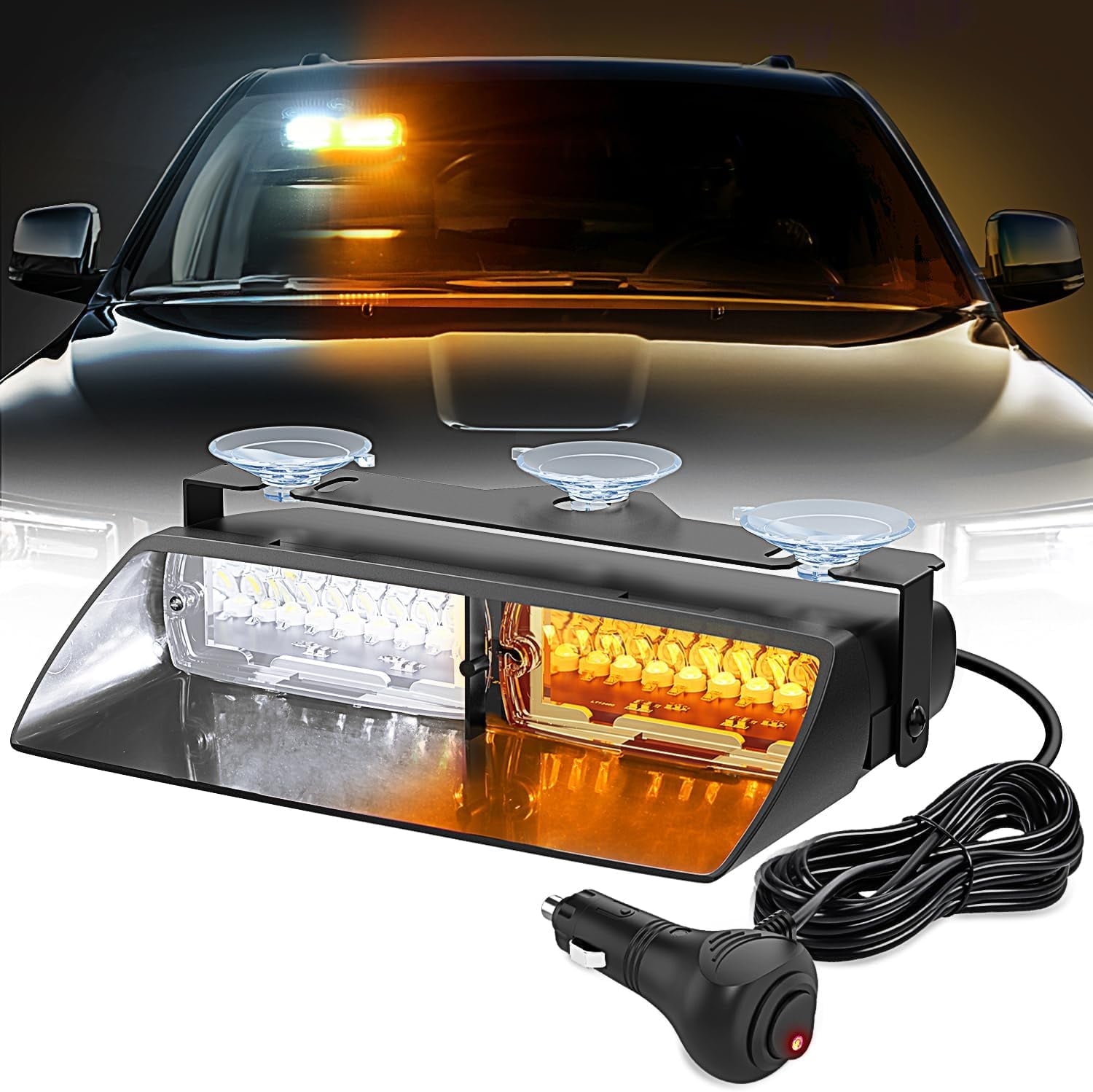 Nilight Emergency Strobe Lights Windshield Hazard Warning Safety Flash ...