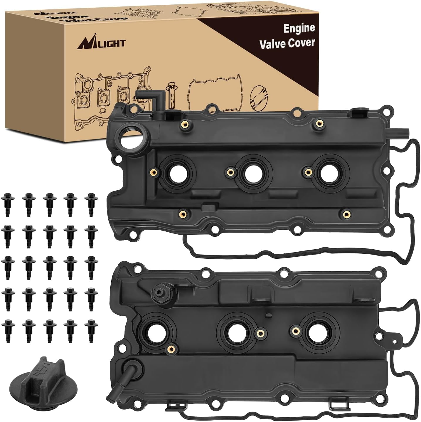 Nilight Engine Valve Cover with Gasket Bolts Kit & Oil Cap for 2002 ...