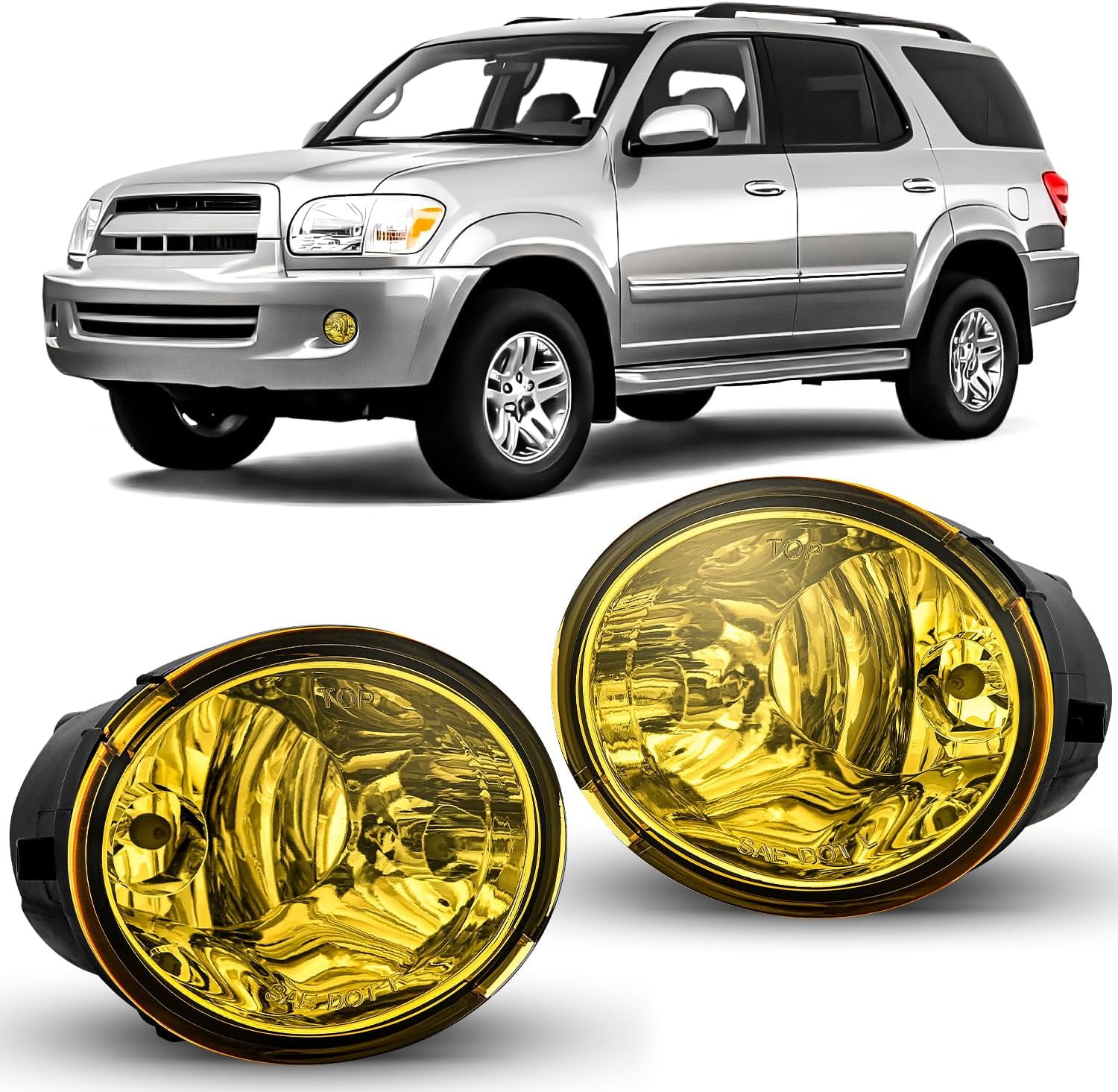 Nilight Fog Lights Assembly Compatible with 2001 2002 2003 2004 2005 2006 2007 Toyota Sequoia ...
