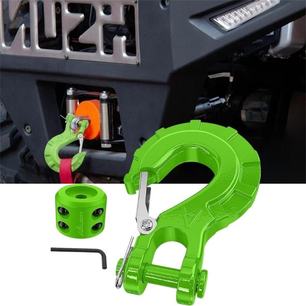 Nilight Forged Steel Winch Hook 3/8" Grade 70 Safety Latch Winch Cable ...