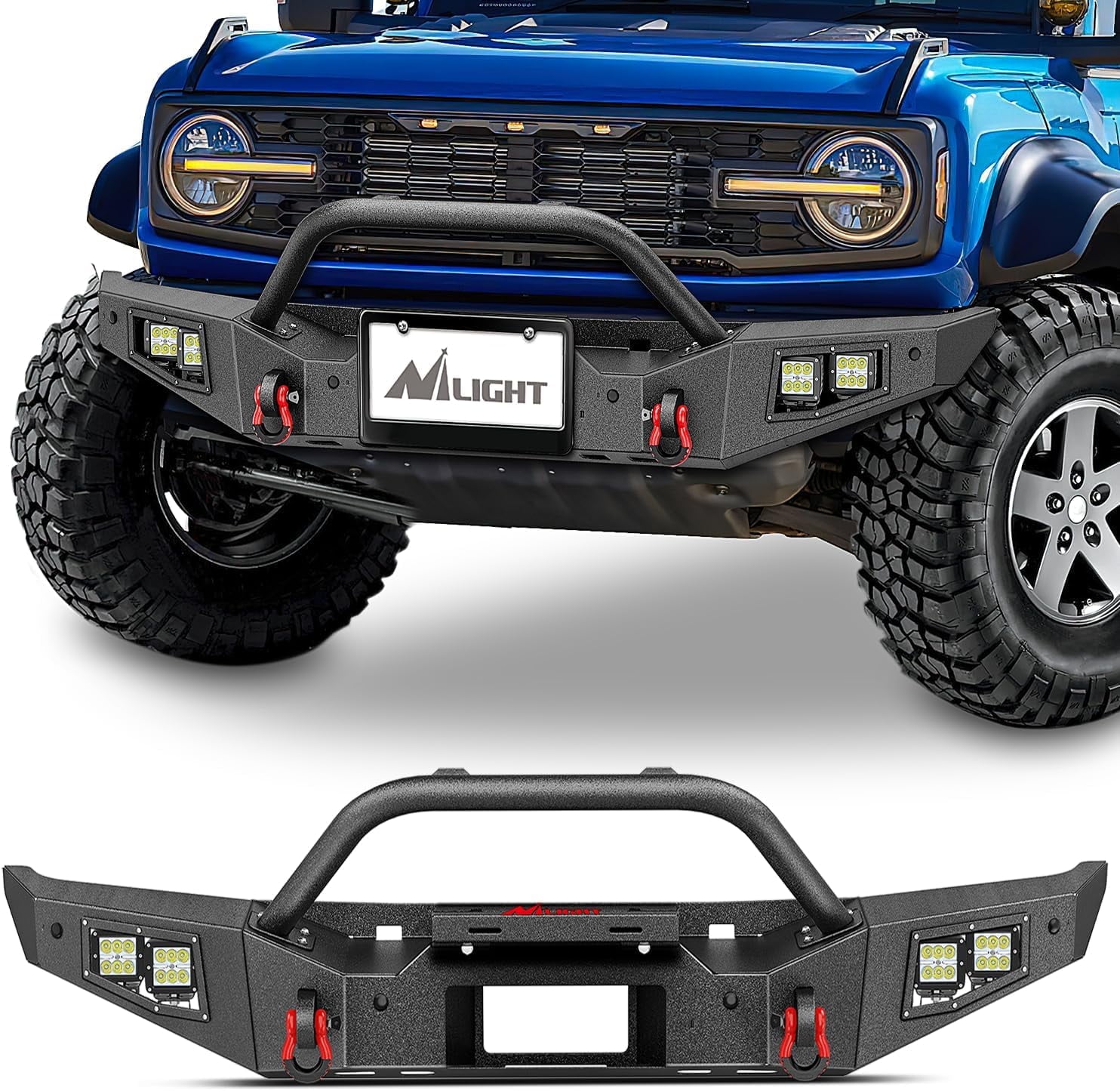 Nilight Front Bumper Compatible for 2021 2022 2023 2024 Ford Bronco ...