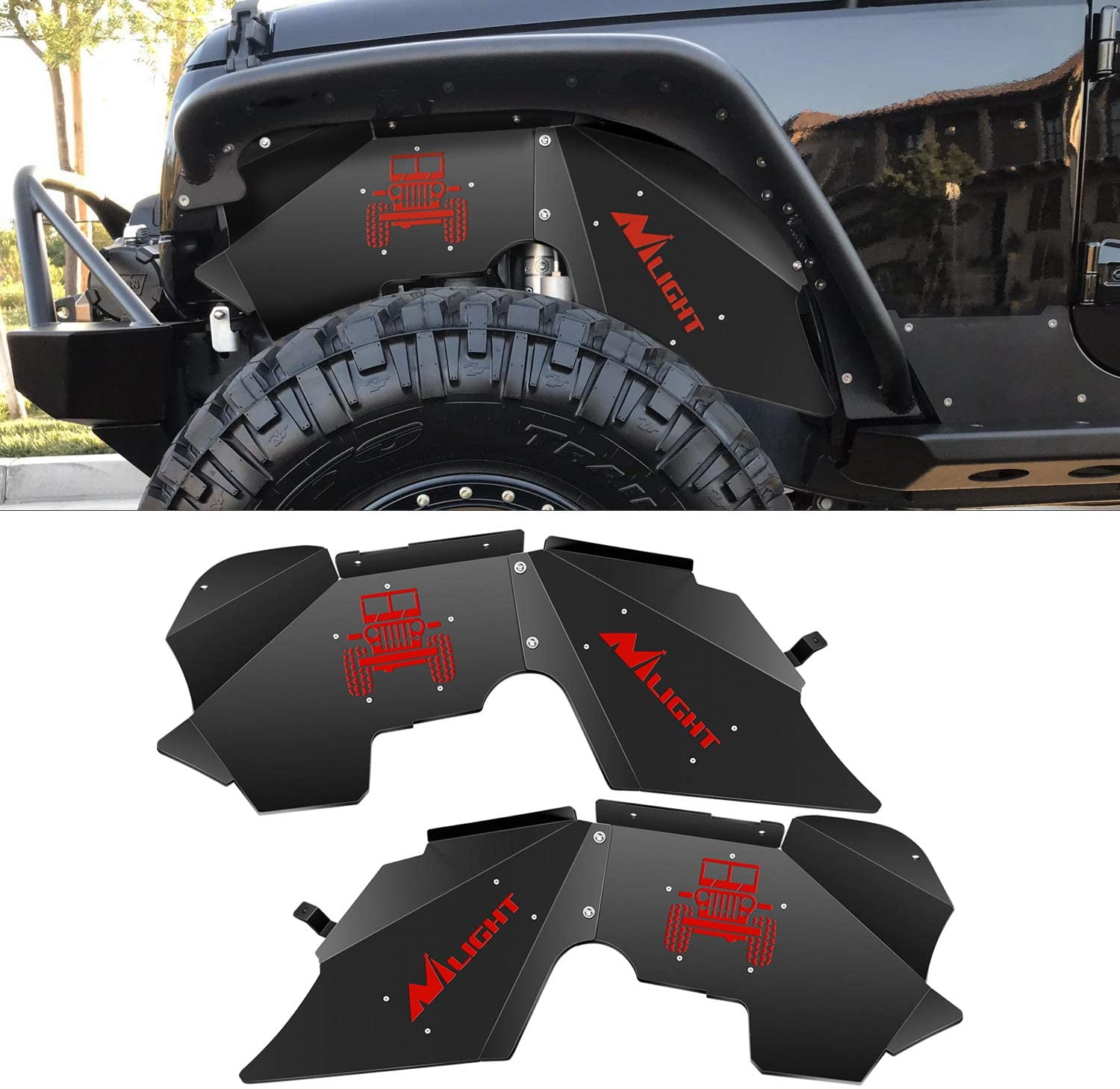 Nilight Front Inner Fender LinersWheel Cover Fit for 2007-2018 Wrangler ...